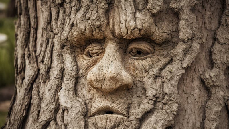 A Spooky and Smiling Face in a Tree. Stock Illustration - Illustration ...