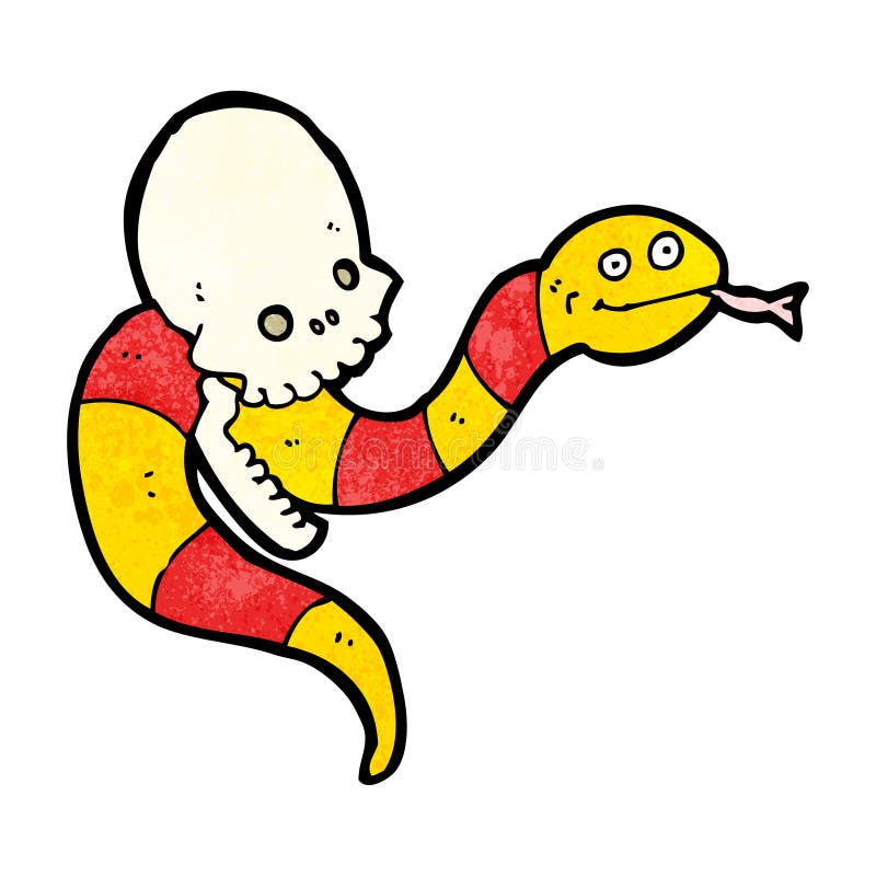 Spooky Snake and Skull Cartoon Stock Vector - Illustration of doodle ...