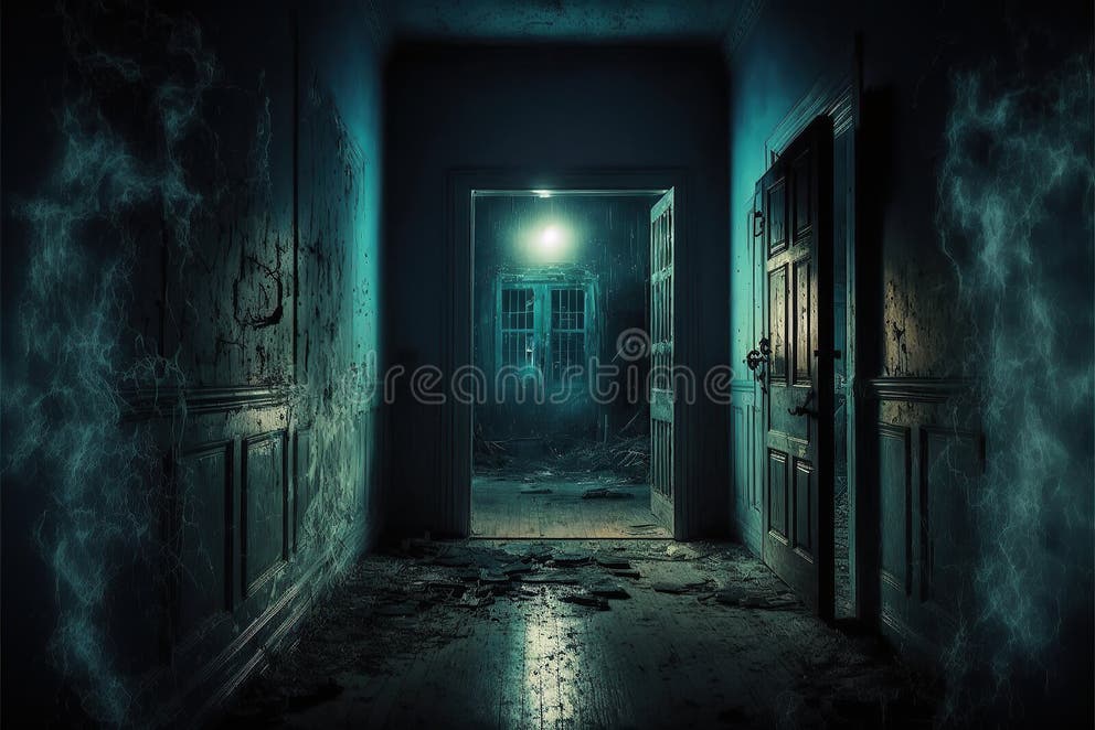 Spooky Space with Low Light Created by Generative AI Stock Illustration ...