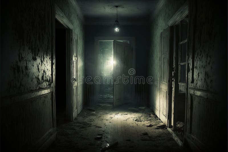 Spooky Space with Low Light Created by Generative AI Stock Illustration ...