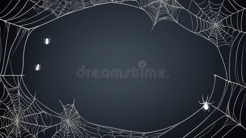 Spooky Spider Web Frame Design Stock Illustration - Illustration of ...