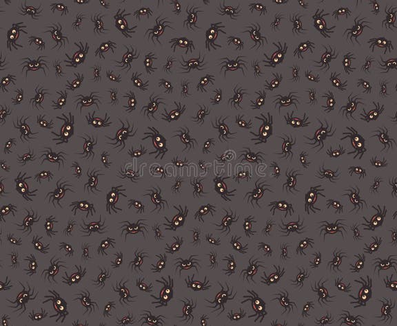Spooky spiders pattern. stock vector. Illustration of halloween - 77409961