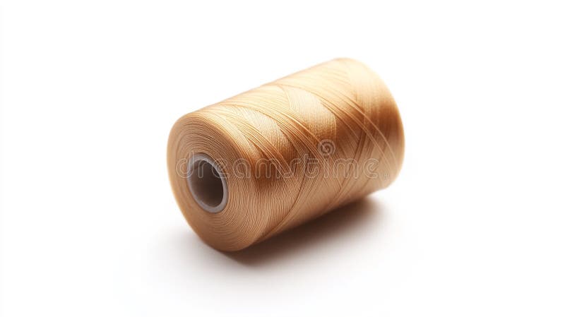 Spool of Beige Thread Sits Isolated on White Stock Illustration ...