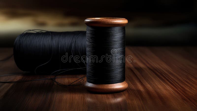 Spool black thread stock illustration. Illustration of light - 375565811