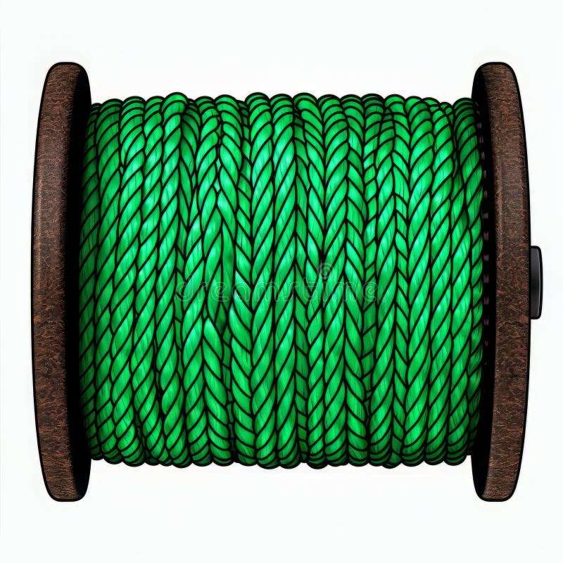 A Spool of Bright Green Rope, Perfect for Crafting, Nautical Decor, or ...