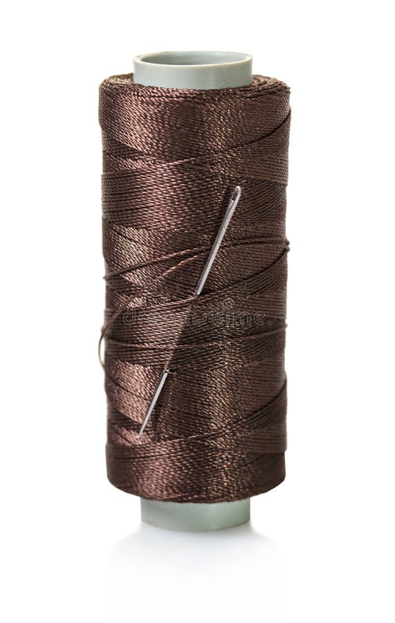 Spool of Brown Capron Thread Stock Image - Image of sewingwork, craft ...