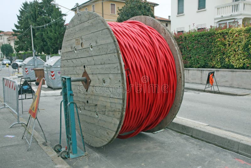 Spool of Cable and Fiber Optics Stock Image - Image of blue ...
