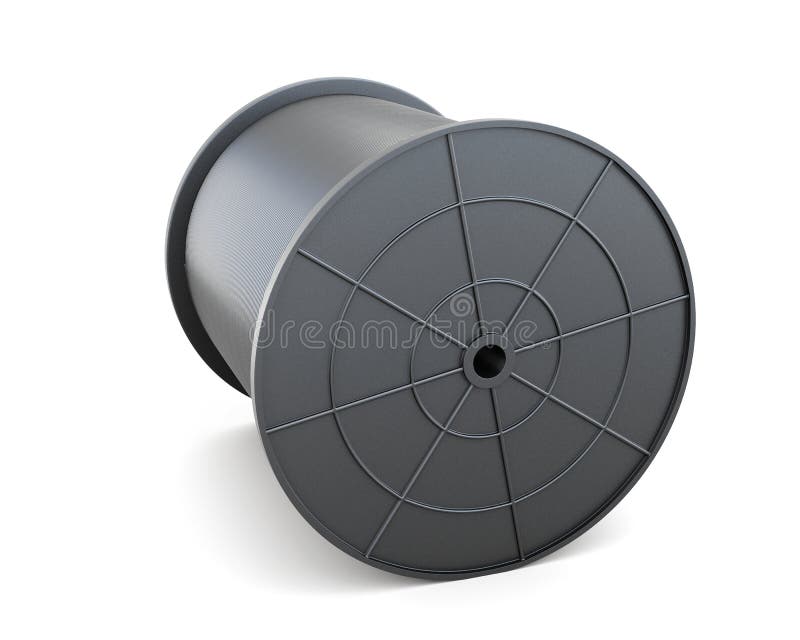 Spool with Cable Isolated on White Background. 3d Rendering Stock Image ...