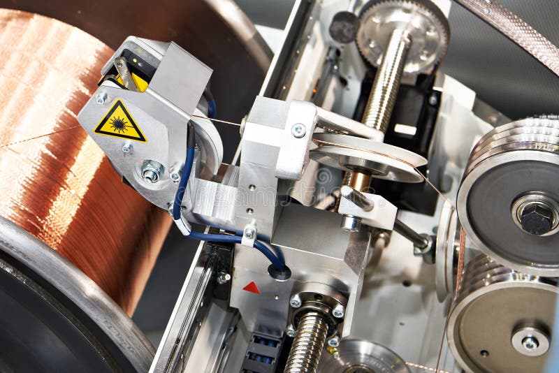 Spool Copper Wire on Double Twist Bunching Machine Stock Image - Image ...