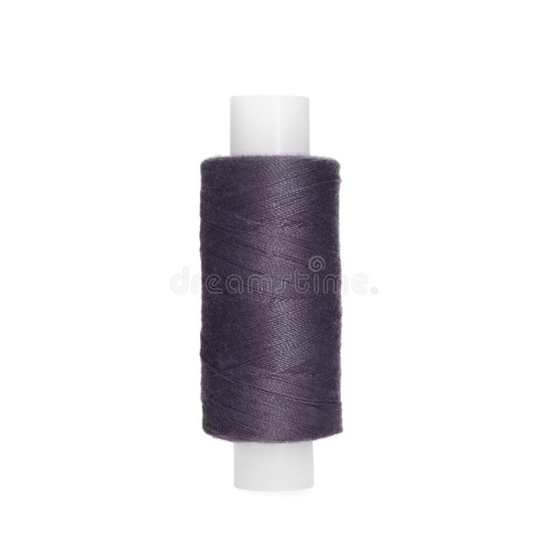 Spool of Dark Grey Sewing Thread Isolated on White Stock Image - Image ...