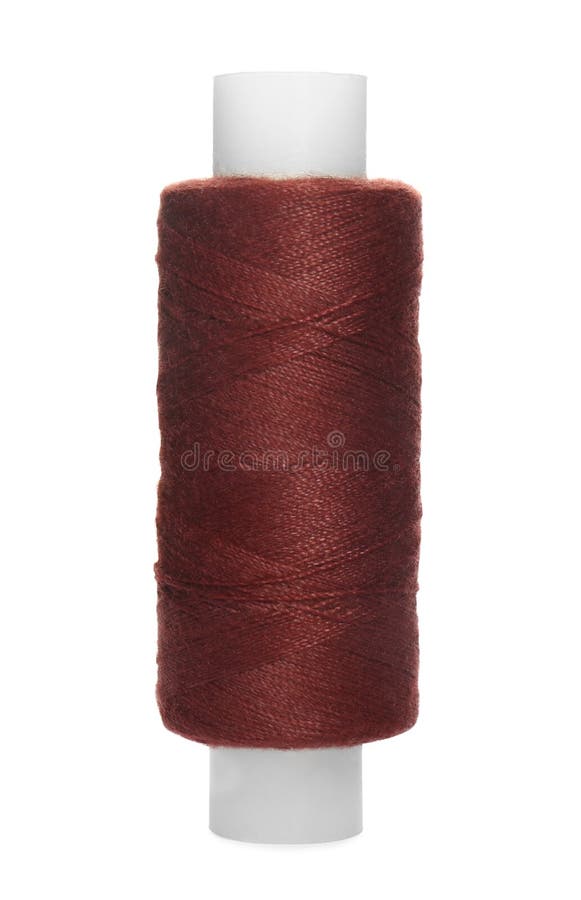 Spool of Dark Red Sewing Thread Isolated on White Stock Image - Image ...