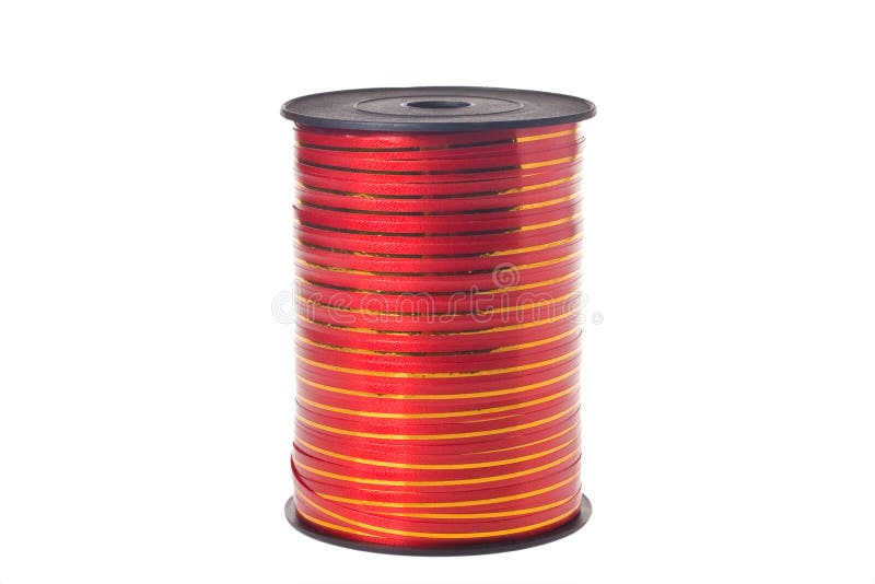 Spool with Decorative Red Ribbon Stock Photo - Image of event ...