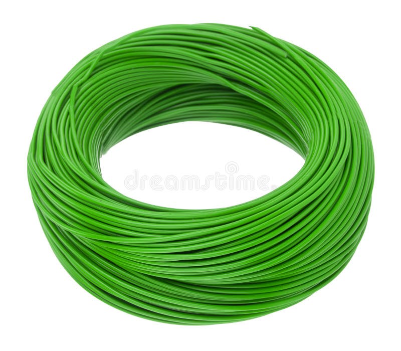 Spool of Green Current, Electric Cable - Isolated. Stock Image - Image ...