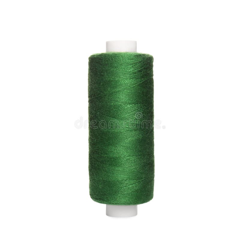 Spool of Green Sewing Thread Isolated on White Stock Image - Image of ...