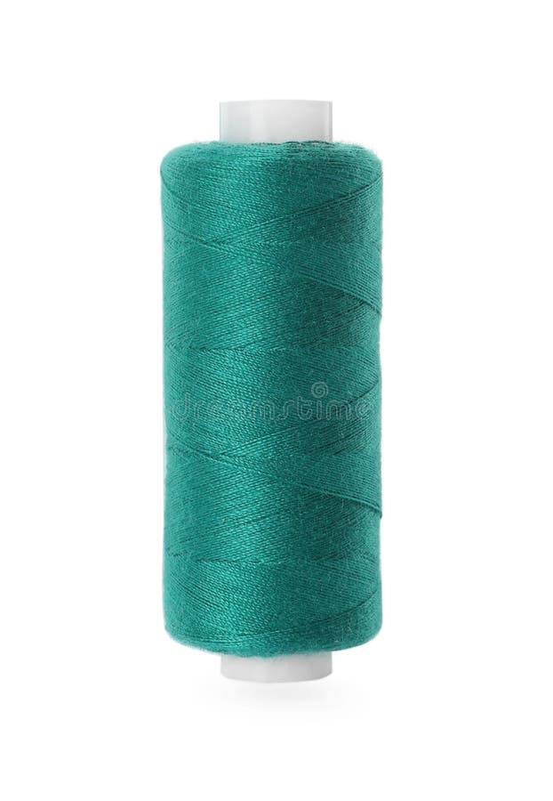 Spool of Green Sewing Thread Isolated on White Stock Image - Image of ...