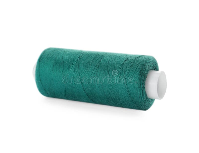 Spool of Green Sewing Thread Isolated on White Stock Image - Image of ...