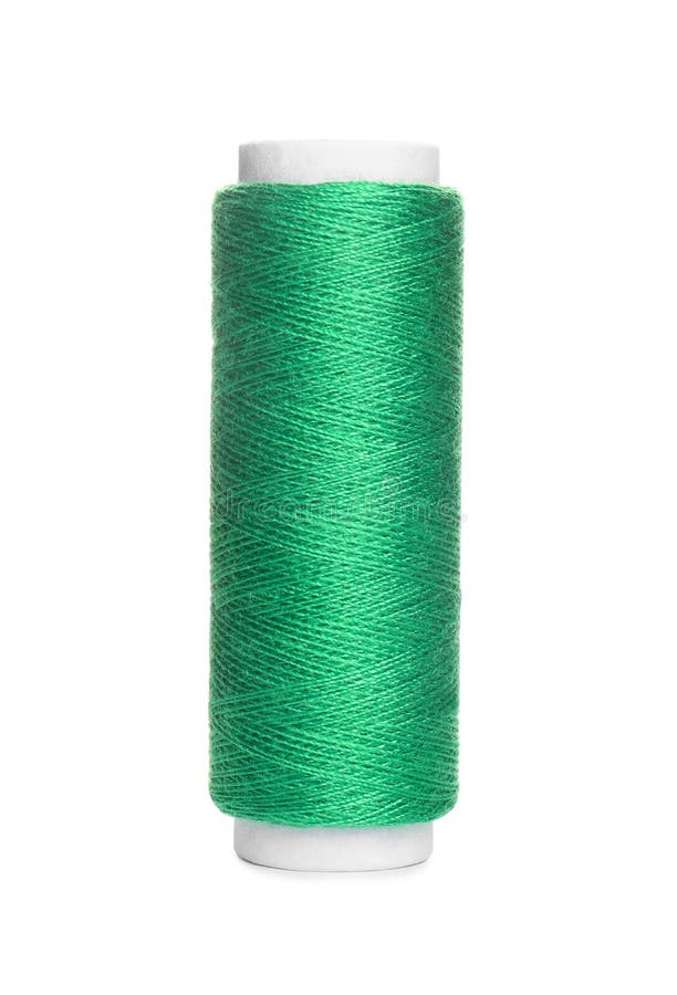 Spool of Green Sewing Thread Isolated on White Stock Image - Image of ...