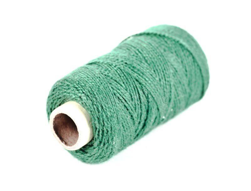 Spool of Green Sewing Thread Isolated on White Stock Image - Image of ...