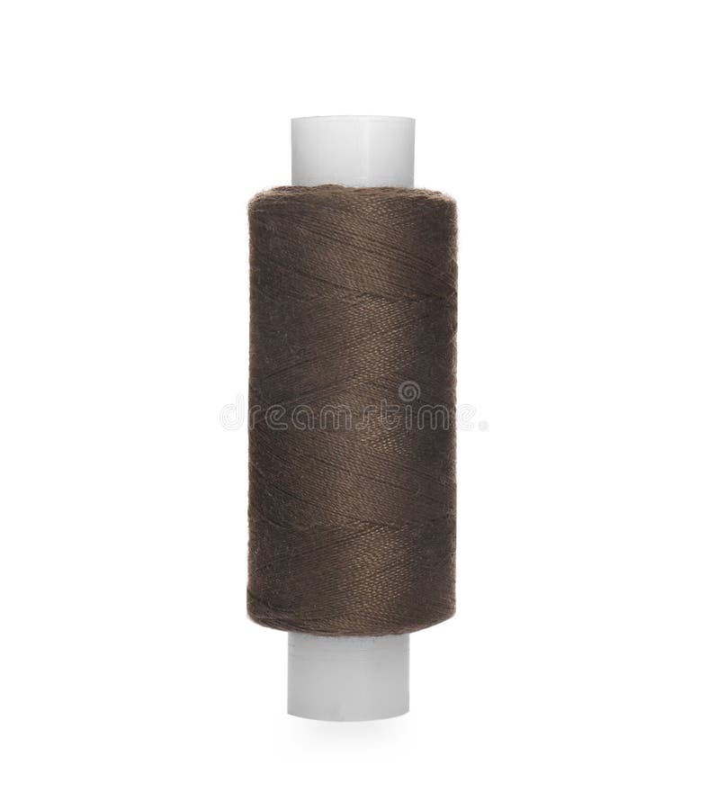 Spool of Grey Sewing Thread Isolated on White Stock Image - Image of ...
