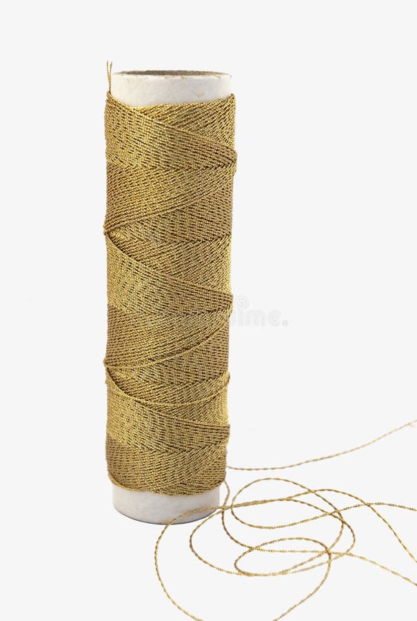 Spool of Gold Thread stock image. Image of thread, bobbin - 95250971