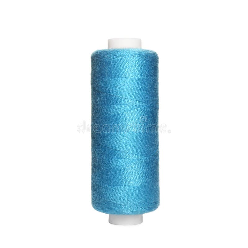 Spool of Light Blue Sewing Thread Isolated on White Stock Image - Image ...