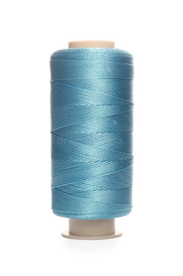 Spool of Light Blue Sewing Thread Isolated on White Stock Image - Image ...