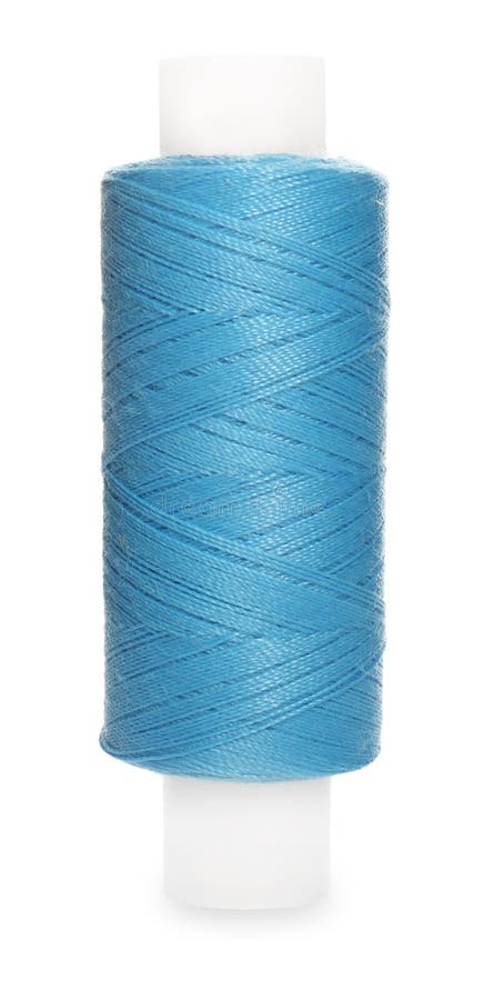 Spool of Light Blue Sewing Thread Isolated on White Stock Photo - Image ...