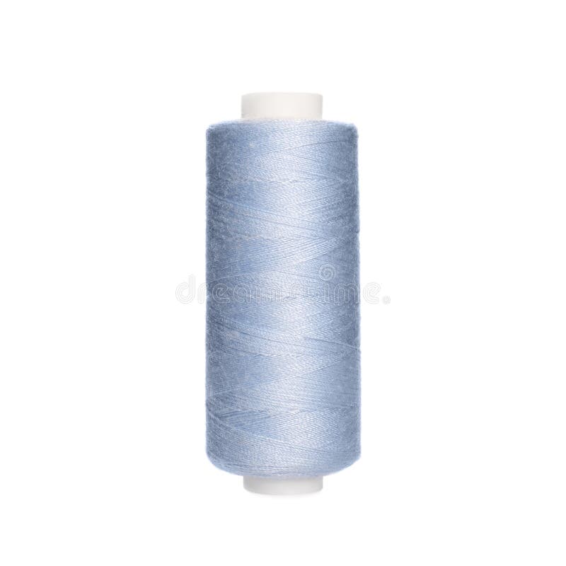 Spool of Light Blue Sewing Thread Isolated on White Stock Photo - Image ...