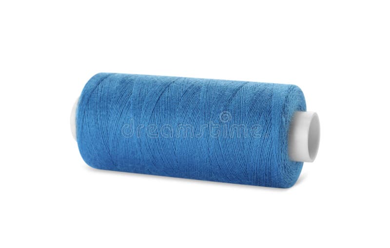 Spool of Light Blue Sewing Thread Isolated on White Stock Image - Image ...