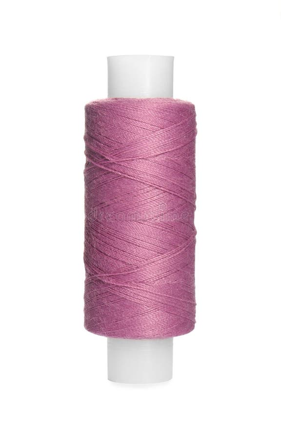 Spool of Lilac Sewing Thread Isolated on White Stock Photo - Image of ...