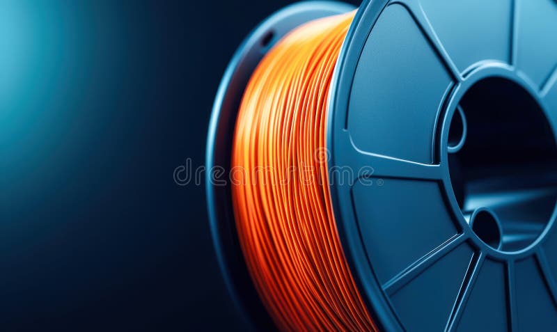 Orange Filament Spool stock illustration. Illustration of domestic ...