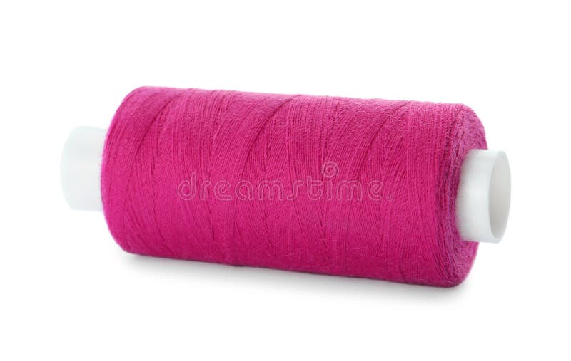 Spool of Pink Sewing Thread Isolated on White Stock Image - Image of ...
