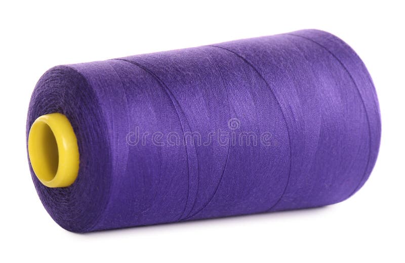 Spool of Purple Sewing Thread Isolated on White Stock Image - Image of ...