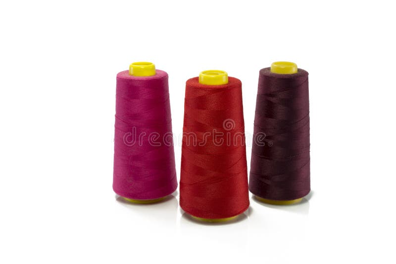Spool with Red Orange and Purple Thread for Sewing Machine Stock Photo ...
