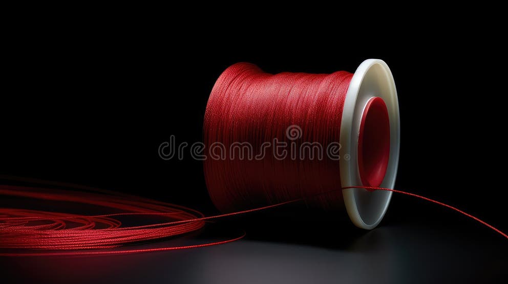 Spool red thread stock illustration. Illustration of weave - 369259724