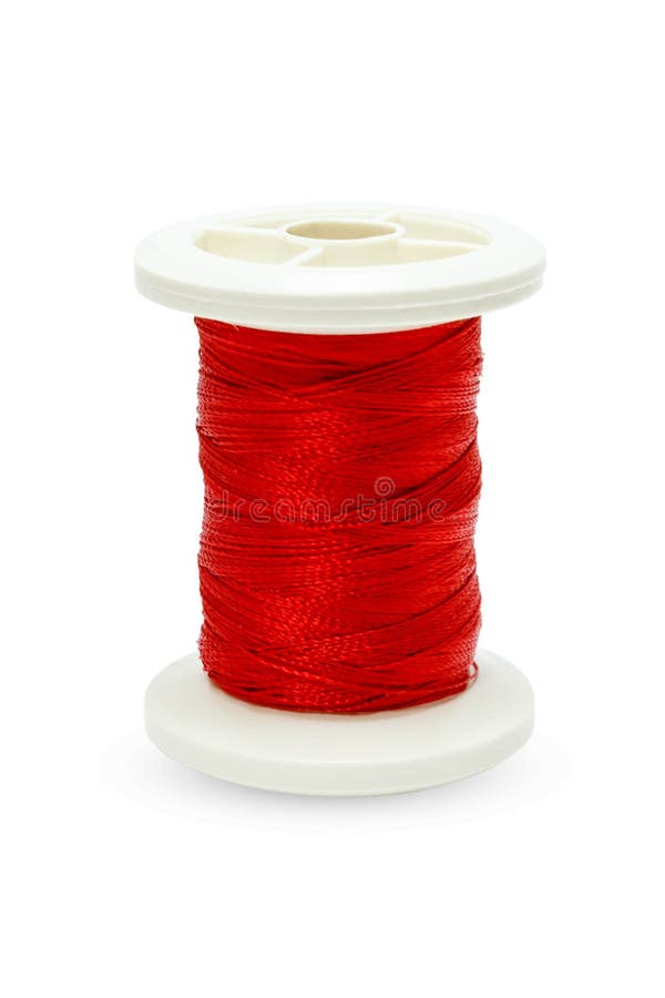 Spool of red thread. stock image. Image of isolated, cotton - 46748915