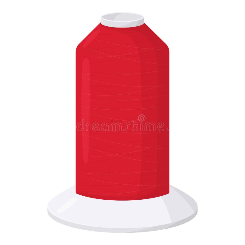 Spool of Red Thread Isolated on White. Vector Illustration Stock Vector ...