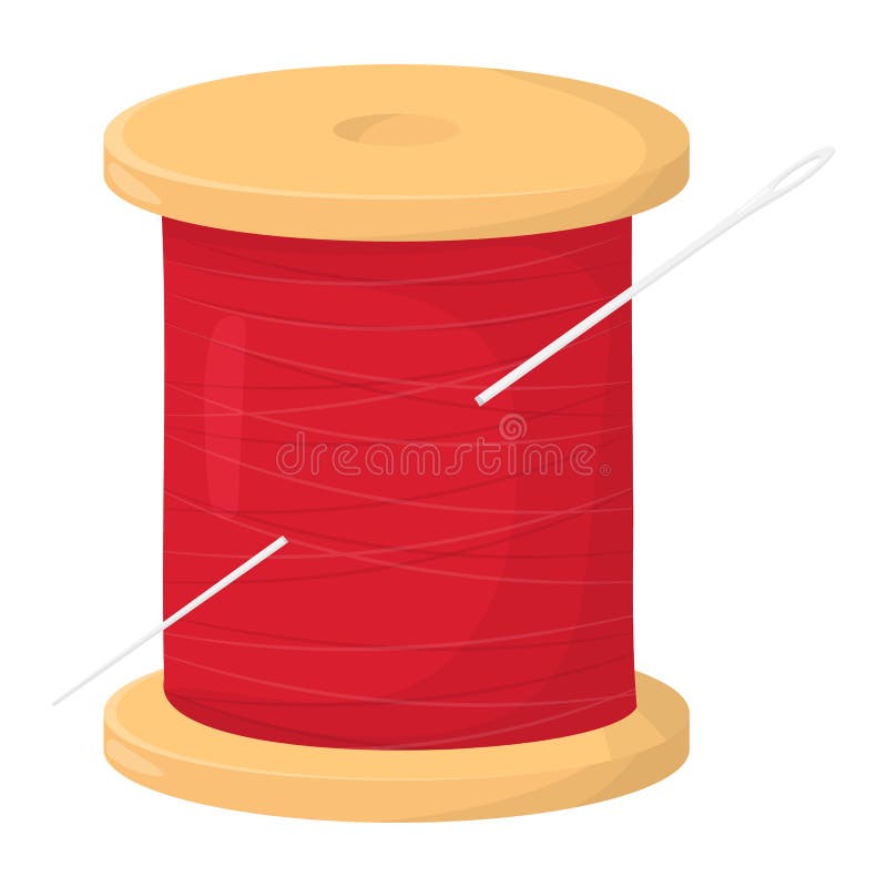 Spool of Red Thread Isolated on White. Vector Illustration Stock Vector ...