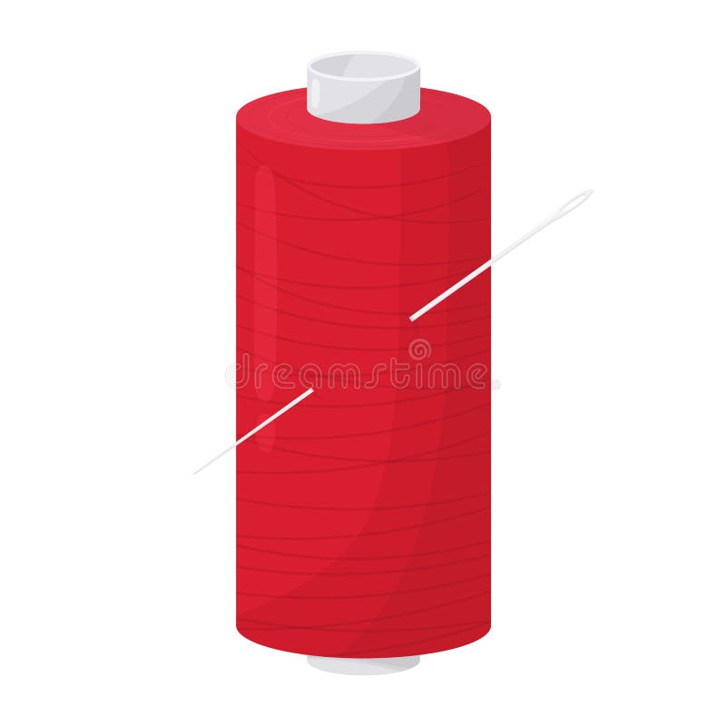 Spool of Red Thread Isolated on White. Vector Illustration Stock Vector ...