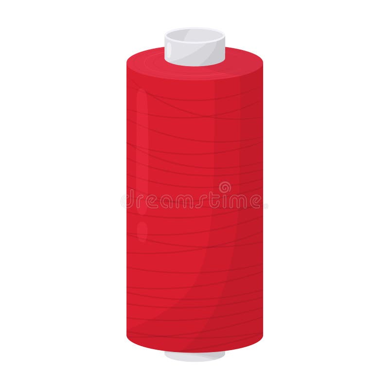 Spool of Red Thread Isolated on White. Vector Illustration Stock Vector ...