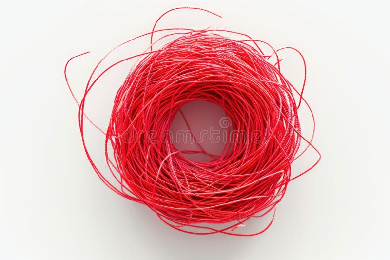 A Spool of Red Thread on a Plain White Surface, Perfect for Use in ...
