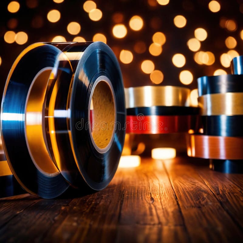 Spool Roll of Brightly Colored Wrapping Tape Ribbon Stock Illustration ...