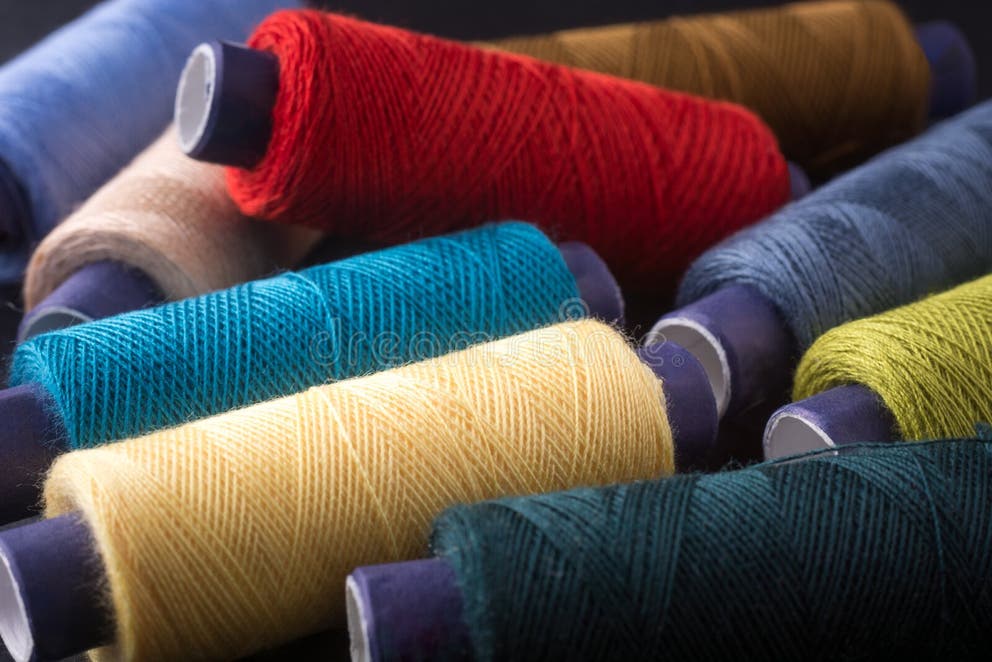 Spool of Sewing Thread, Different Colors, Closeup Stock Photo - Image ...