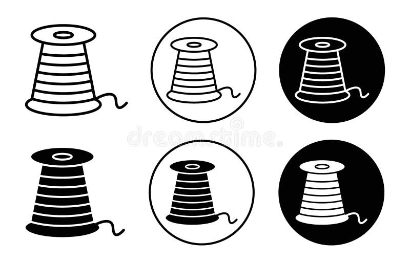 Spool of Thread Icon Collection of Outline Thin Line Symbol or Sign ...
