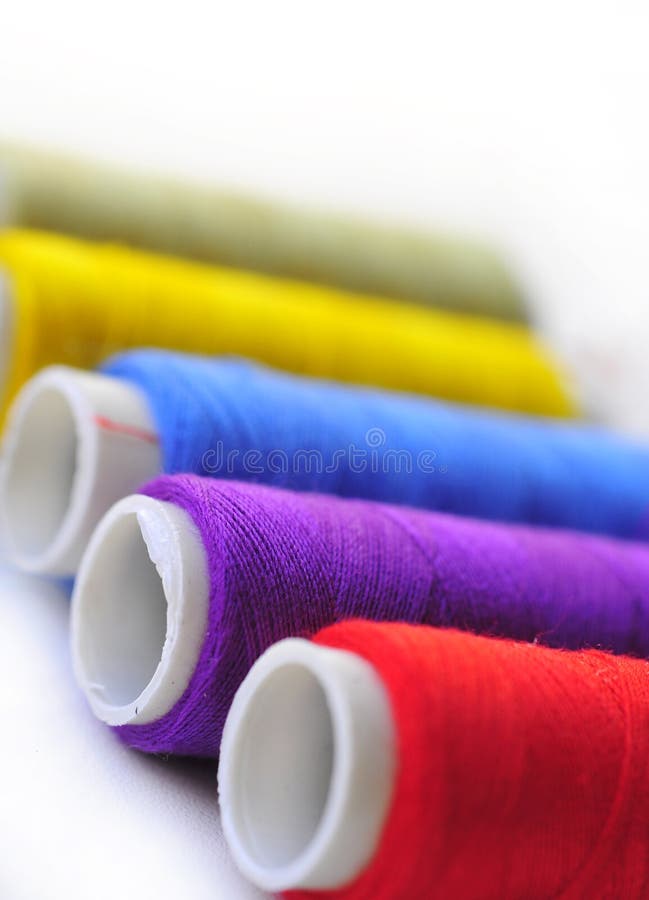 Spool of thread macro stock photo. Image of fabric, colorful - 5869570