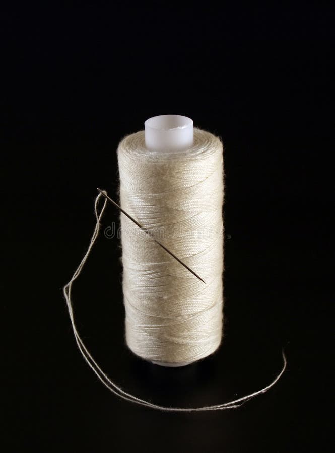 Spool of Thread with Needle Stock Photo - Image of sewing, background ...