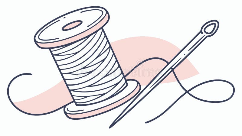 Spool of Thread and Needle Sewing Craft Tailoring Vector, Vector Design ...