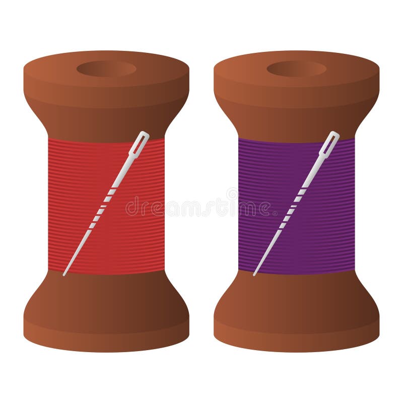 Spool of Thread and Needle for Sewing Vector Stock Vector - Illustration of professional, tool ...