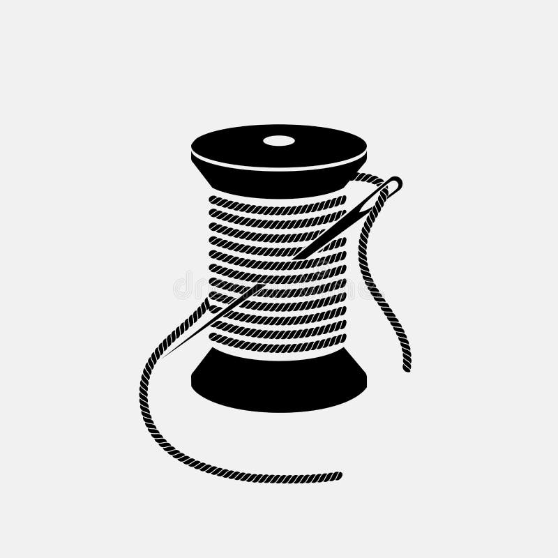 Thread Spool And Needle Icon Stock Vector - Illustration of equipment ...