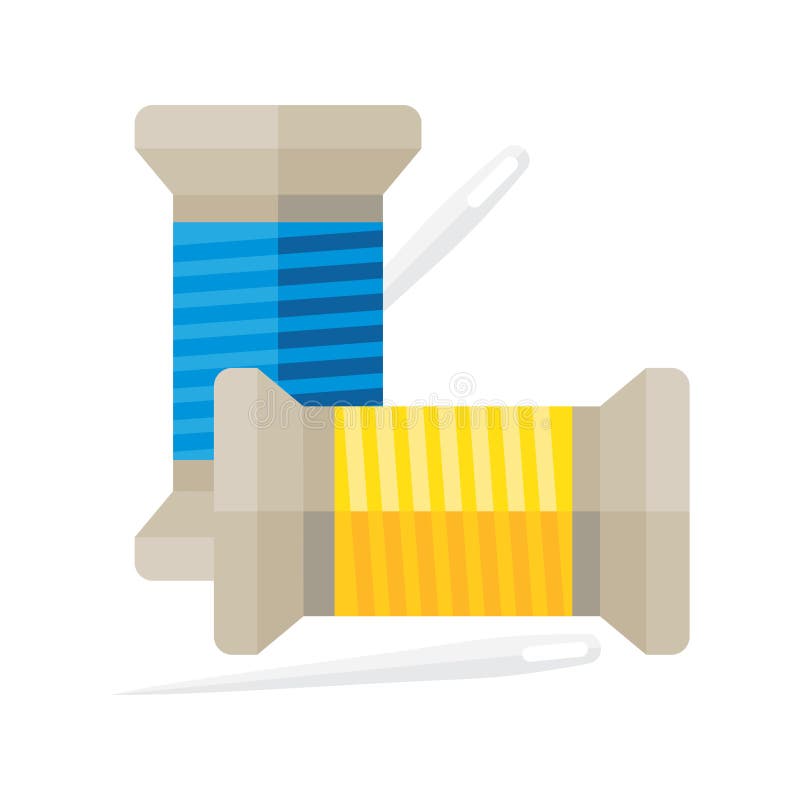 Spool of Thread with Needle. Vector Stock Vector - Illustration of ...